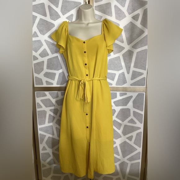 Monteau | Dresses | Monteau Yellow Tie Front Sundress | Poshmark